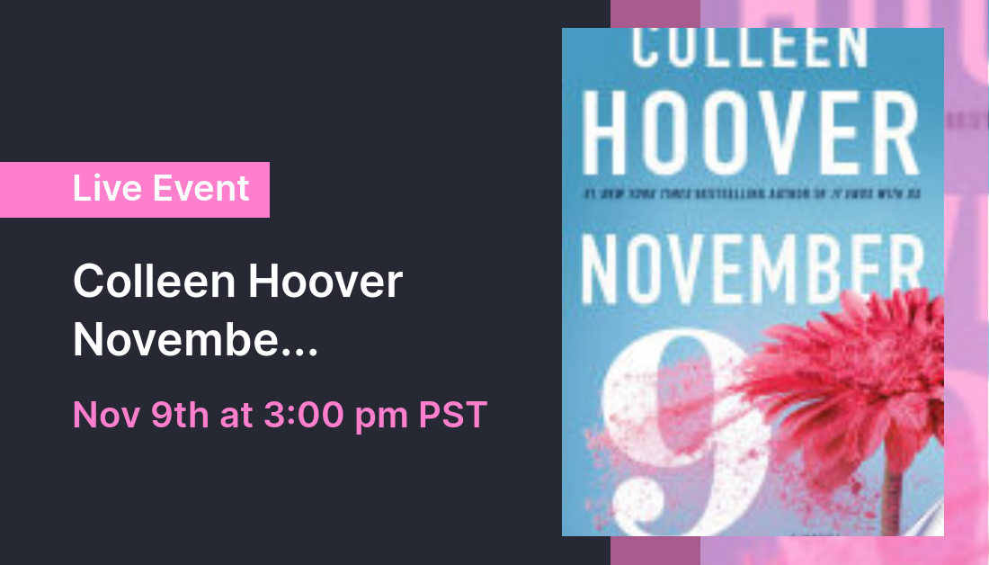 Colleen Hoover November 9 Celebration With Simon & Schuster | Likewise ...